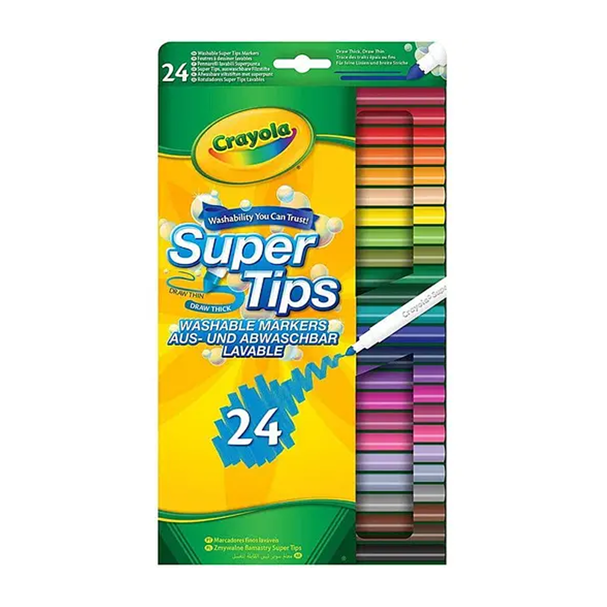 Crayola SuperTips Washable Felt Tip Colouring 24 Pens – VAGGROUP LTD